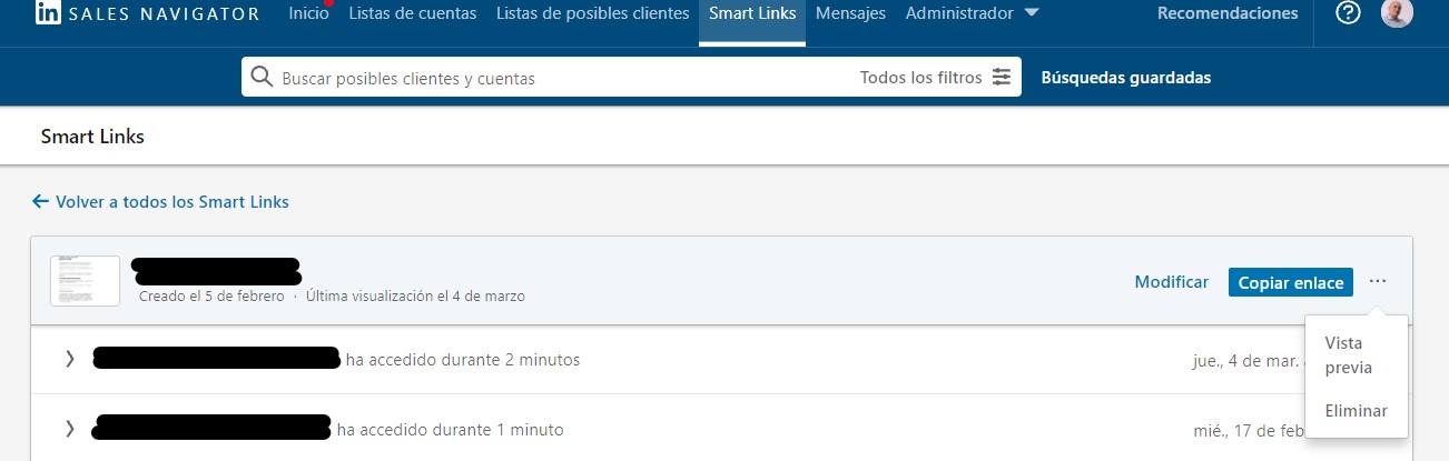 Uso de Smart link en Linkedin Sales Navigator. | Fideliscustomer